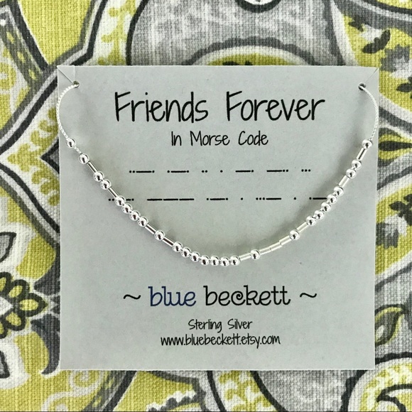 Blue Beckett | Jewelry | Friends Forever Morse Code Necklace Sterl ...